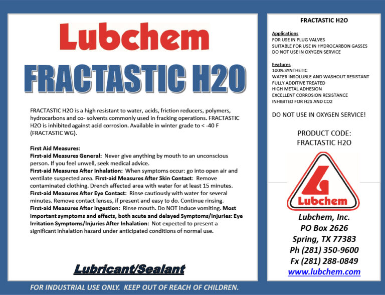 Frac Valve Lubricants | Lubchem, Houston Texas