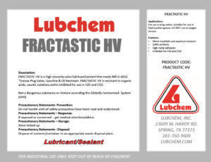 Frac Valve Lubricants | Lubchem, Houston Texas